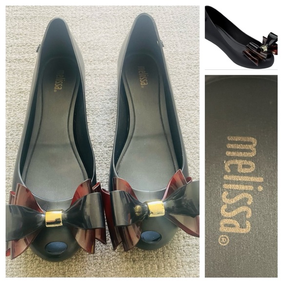 Melissa | Shoes | Melissa Black Tortoise Shell Bow Ballet Flats | Poshmark